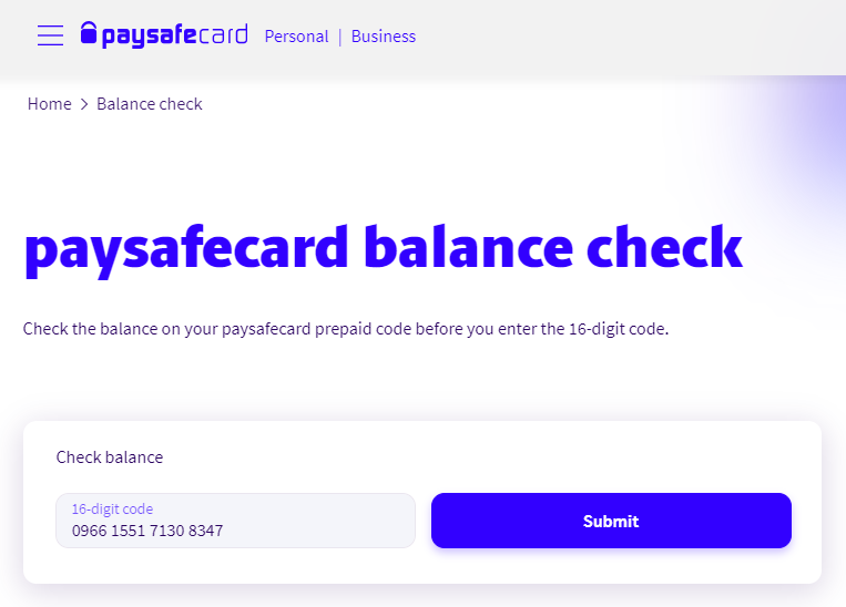 Wie viel Guthaben ist auf meinem 16-stelligen Prepaid-Code?